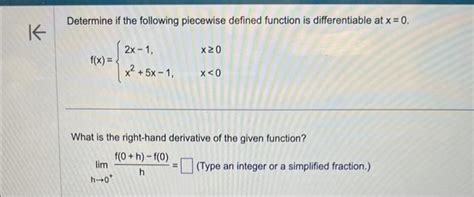 Solved Determine If The Following Piecewise Defined Function
