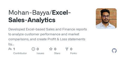 Github Mohan Bayya Excel Sales Analytics Developed Excel Based Sales And Finance Reports To