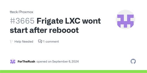 Frigate Lxc Wont Start After Rebooot · Tteck Proxmox · Discussion 3665