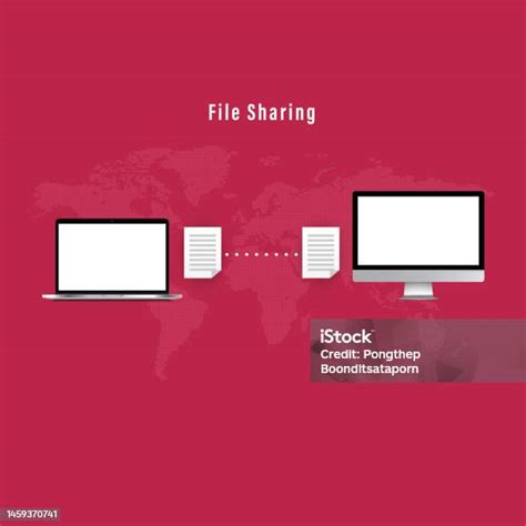 전 세계 데이터 전송 연결 정보 그래픽 노트북 파일 공유 In Viva 마젠타 배경색 개념에 대한 스톡 벡터 아트 및 기타