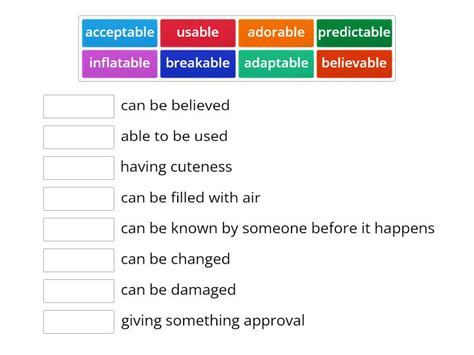 Suffix Able Match Up