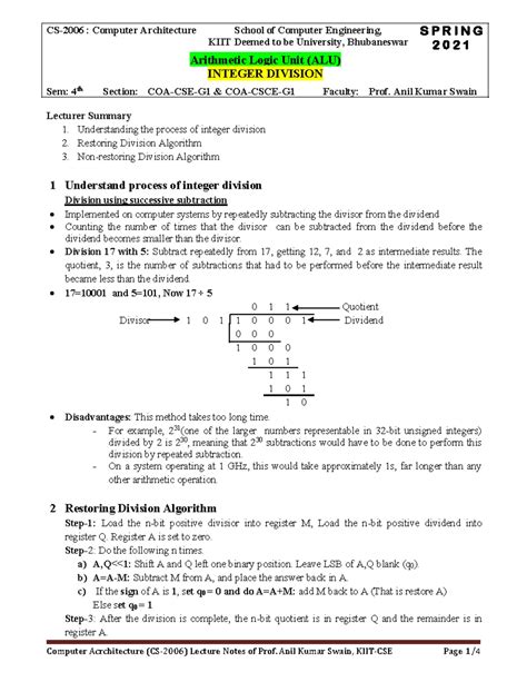 4 Performance Of A Computer Lecture Summary 1 Processor Clock 2 4 Performance Of A Computer Lecture Summary 1 Processor Clock 2