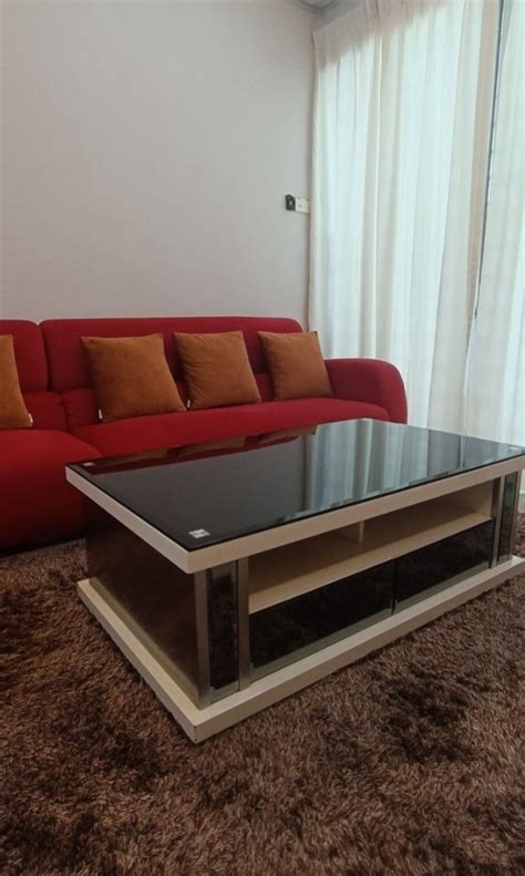 Natuzzi Italia Modern Coffee Table High Gloss Tempered Glass With