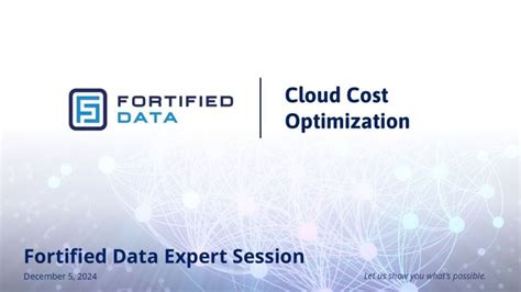 Fortified Data On Linkedin Cloudmanagement Costoptimization Fortifieddata Webinarreplay