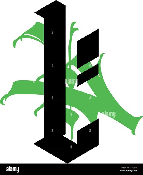 Gothic Letter L Vector Graffiti Tags In Gothic Medieval Style
