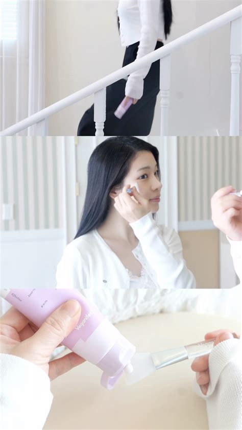 홍아리 제 피부 광채와 탄력을 책임지는 비건이펙트 콜라겐팩🫧 메이크업 전 해주면 화장도 너무 잘먹어요 집에서 물광 피부