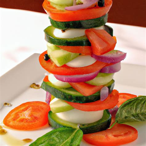 Tomato Cucumber Stack W Fresh Mozzarella Recipe Wise