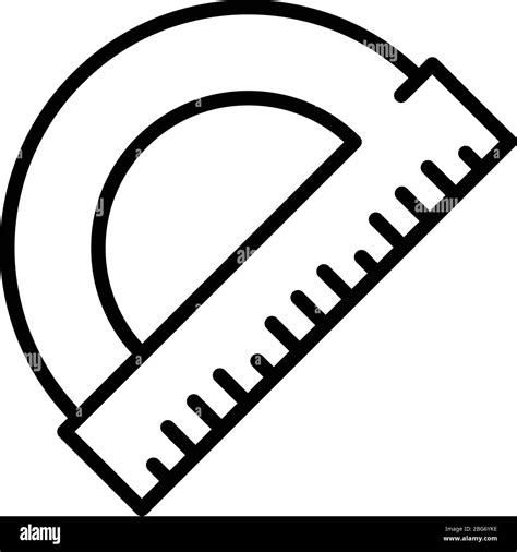 Semicircle Ruler Icon Outline Style Stock Vector Image And Art Alamy