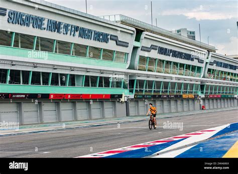 The Start And Finish Straight And Pit Lane Of The Marina Bay Street