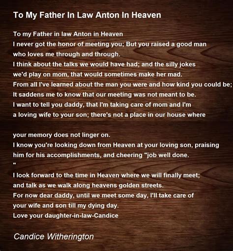 Father In Law Poems