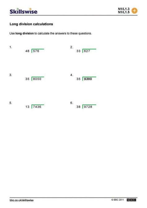 Polynomial Division Worksheet