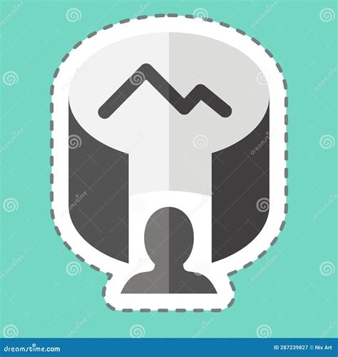 Sticker Line Cut Virtual Tour Related To 3d Visualization Symbol Simple Design Editable Stock