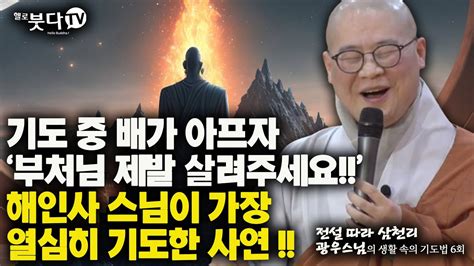 기도 중에 배가 아프자 부처님 제발 살려주세요 해인사 스님이 가장 열심히 기도한 사연 전설 따라 삼천리 광우스님의 생활 속의 기도법 6회3 2 Youtube