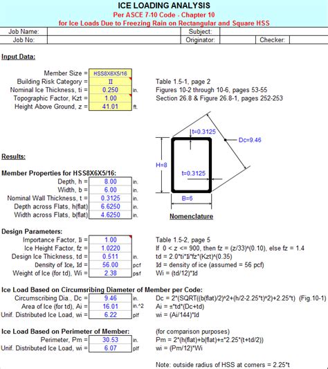 ASCE CODE ICE LOAD ANALYSIS PROGRAM