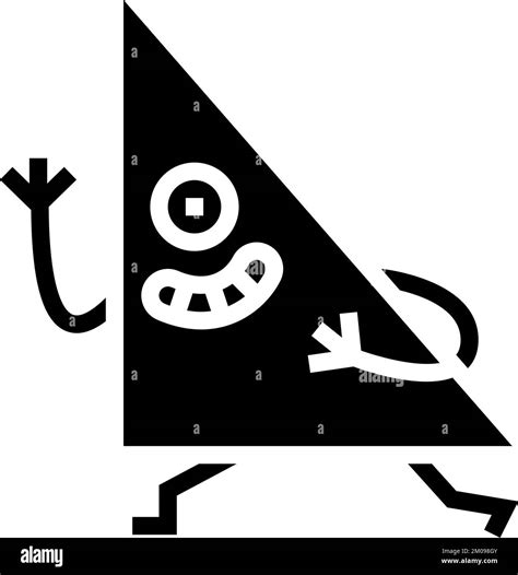 Triangle Geometric Shape Character Glyph Icon Vector Illustration Stock