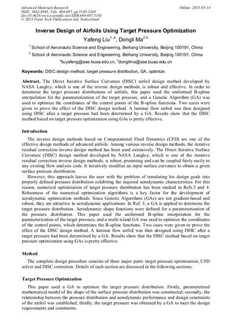 Inverse Design Of Airfoils Using Target Pressure Optimization