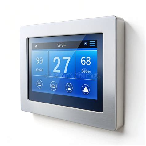 Smart Thermostat With Touchscreen Interface Stock Illustration Illustration Of Device