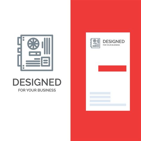 Computer Main Mainboard Mother Motherboard Grey Logo Design And Business Card Template 19101943
