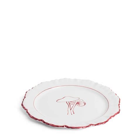 Mushroom Field Plate Claret Daylesford Organic