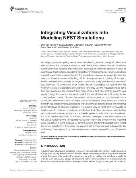 pdf integrating visualizations into modeling nest simulations