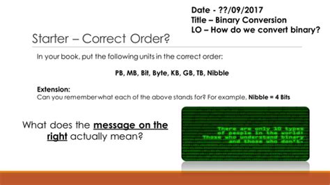 Gcse Computer Science Binary Conversion And Binary Shifts Teaching Resources