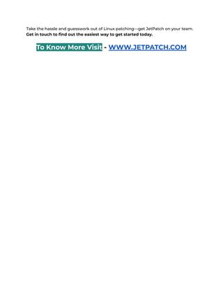 The Right Way To Patch Management For Linux JetPatch Pdf
