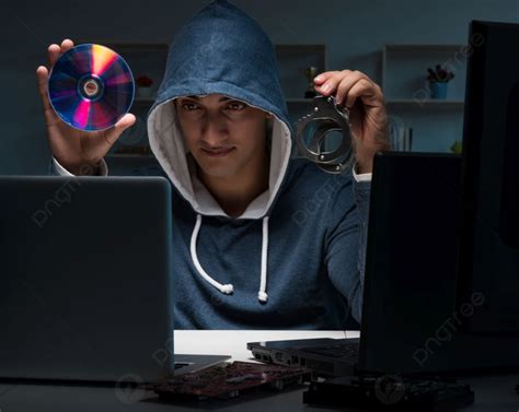 The Hacker Hacking Computer At Night Hacker Hacking Computer At Night Photo Background And