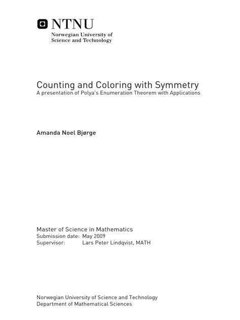 Polyas Counting Pdf Permutation Group Mathematics