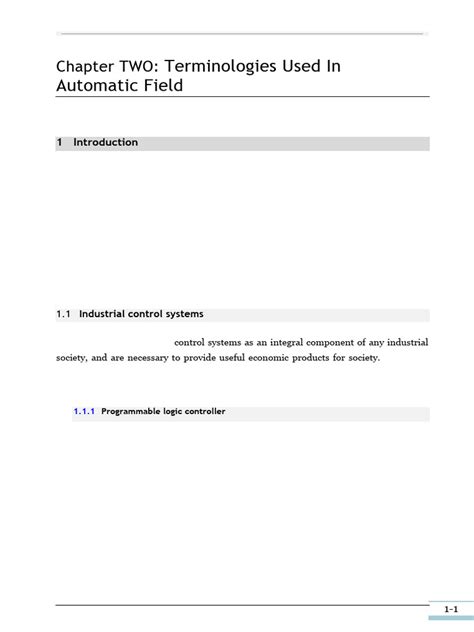 Chapter Two Terminologies Used In Automatic Field Pdf Internal
