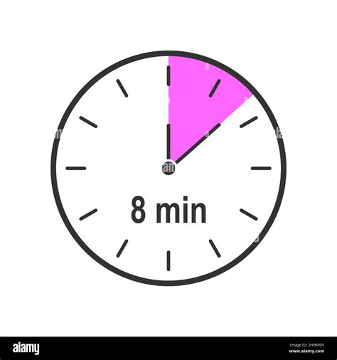Timer Icons With 8 Minute Time Interval Countdown Clock Or Stopwatch Symbol Infographic