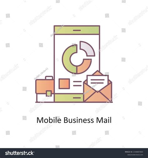 Mobile Business Mail Vector Outline Icon Stock Vector Royalty Free