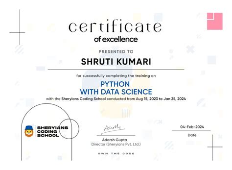 Shruti Singh On Linkedin Python Certificate Datascience Linkedin