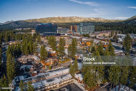 Pemandangan Udara South Lake Tahoe Yang Berada Di California Nevada