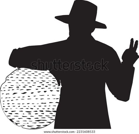 Second Passover Vector Black Silhouette Ultraorthodox Stock Vector