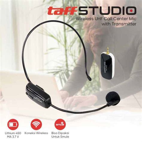 Wireless Mikrofon Mic Clip On Wireless Uhf Presentasi Call Center Bando Microphone Imam Masjid