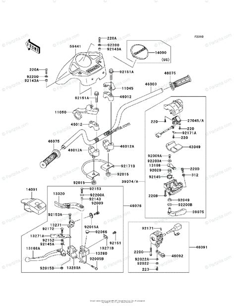 Kawasaki Atv 2006 Oem Parts Diagram For Handlebar