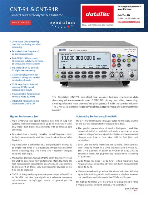 Cnt 91 Frequency Counter Timer Analyzer 400 Mhz 50 Ps