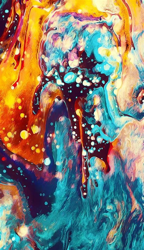 纯图 墙 彩绘背景 色彩艺术 抽象绘画 油墨 视觉 油彩背景 酷炫流动背景 花瓣网