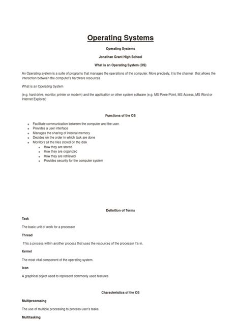 Operating Systems It Pdf Operating System Menu Computing