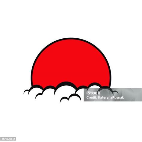 Ikon Matahari Dan Awan Desain Datar Ilustrasi Stok Unduh Gambar