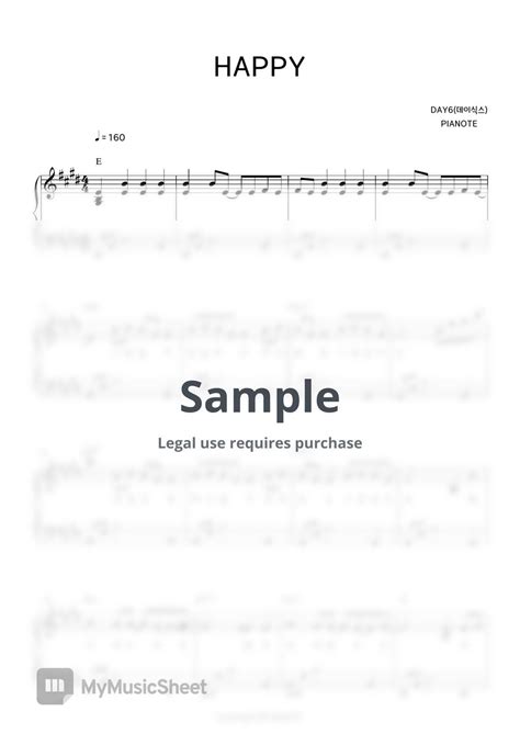 Day6데이식스 Happy해피 원키 Sheet Music By Pianote피아노트