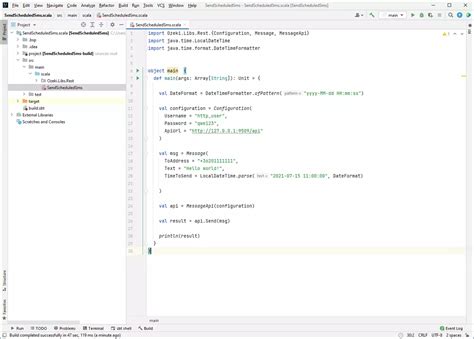 Scala Schedule Sms With The Rest Api Code Sample