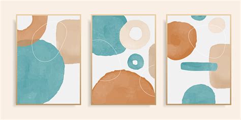 추상 벡터 현대 포스터 일러스트 핸드 그린 미니멀 아트 워크 수채화 배경 파란색 모양 원 현대 예술가 디자인 장식 중반 세기 커버 소셜 미디어 페이지 추상적인에 대한 스톡