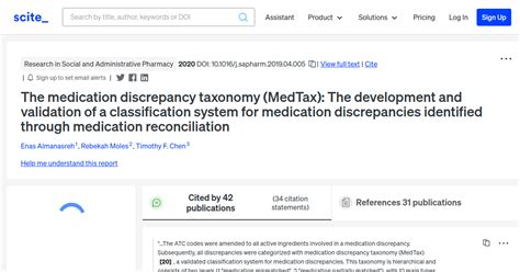 The Medication Discrepancy Taxonomy Medtax The Development And Validation Of A Classification
