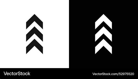 Arrow Chevron Icon Black Line Art Logo Set Vector Image