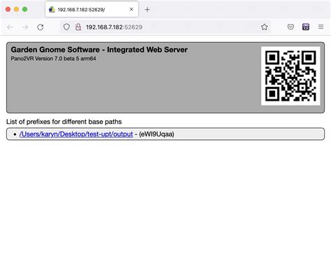 Using The Integrated Web Server Object2vr 4 Documentation Garden Gnome