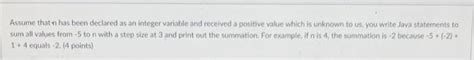 Solved Assume That N Has Been Declared As An Integer