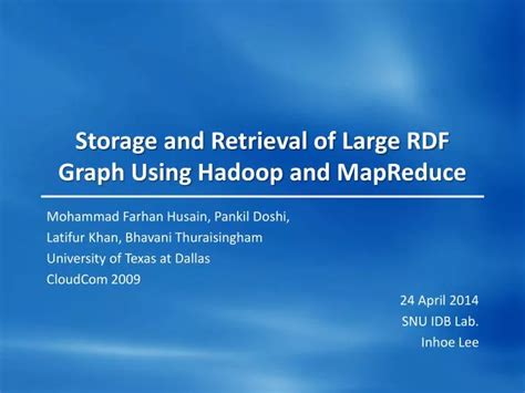 Ppt Storage And Retrieval Of Large Rdf Graph Using Hadoop And Mapreduce Powerpoint