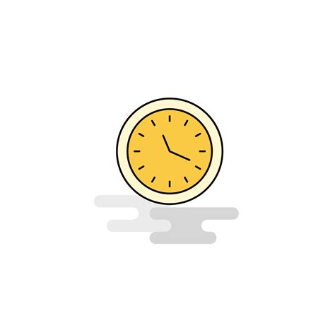 Flat Clock Icon Vector Vector Art At Vecteezy