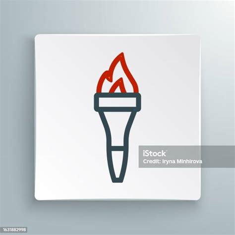 흰색 배경에 격리 된 라인 토치 불꽃 아이콘 기호 는 뜨거운 화염 힘 불타는 열 다채로운 개요 개념 벡터 경쟁에 대한 스톡 벡터 아트 및 기타 이미지 Istock